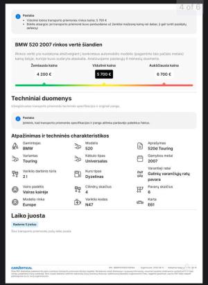 Серый БМВ 520 2007 в Каунас, объемом двигателя 2.00 л и пробегом 355 тыс. км за 3499 €, фото 20 на AUTOMOTO.COM.LV