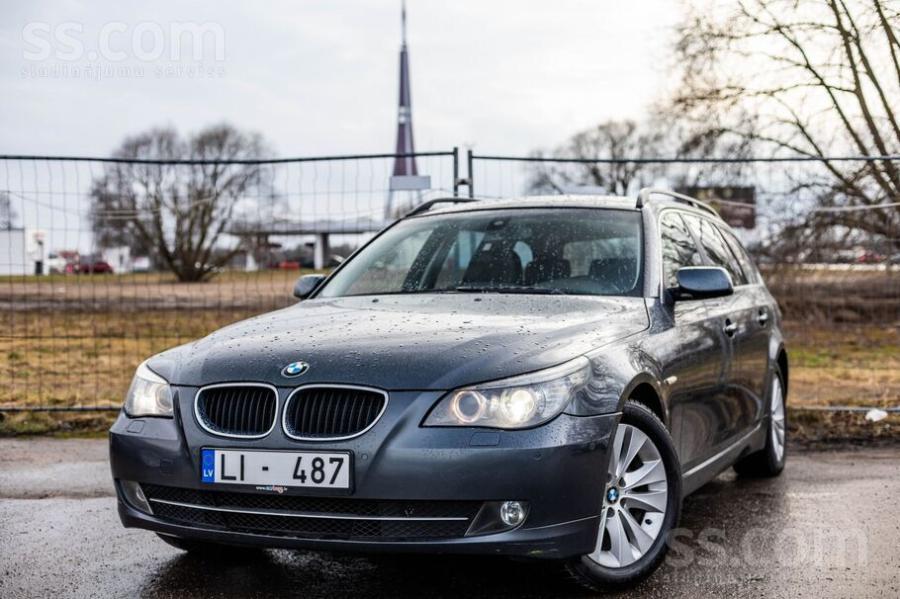Grey BMW 520 2007 in Riga, with an engine capacity of 2.00 L and mileage of 388 thousand km for 4490 €, photo 1 on AUTOMOTO.COM.LV