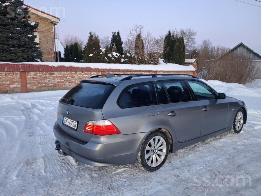 Grey BMW 520 2008 in Liepaja, with an engine capacity of 2.00 L and mileage of 302 thousand km for 6000 €, photo 3 on AUTOMOTO.COM.LV