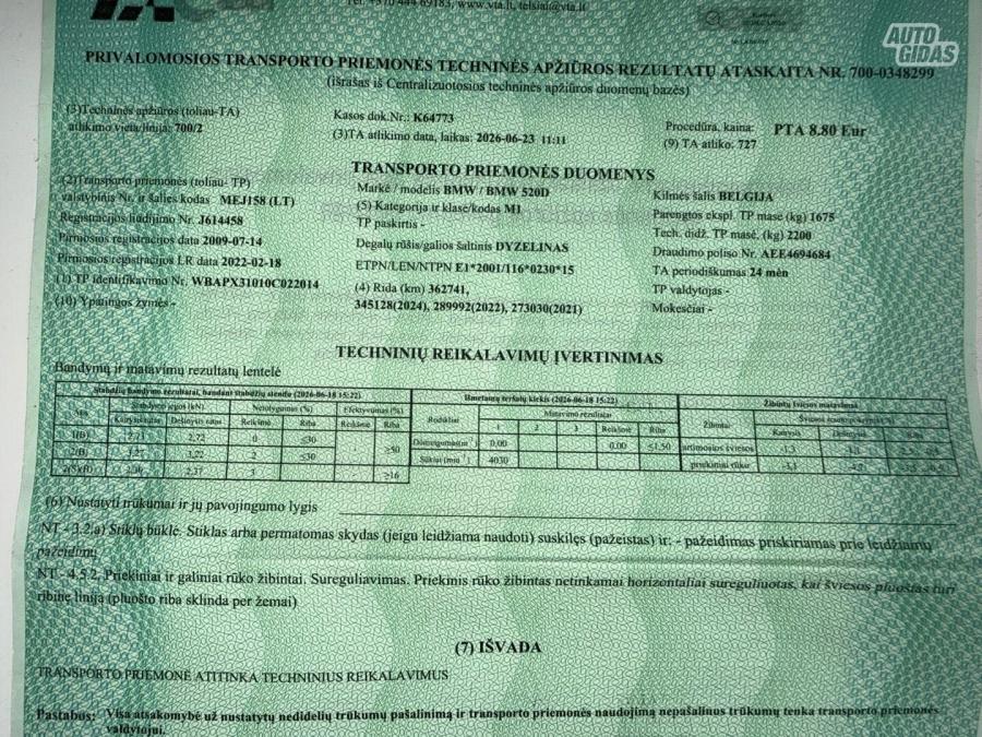 Серый БМВ 520 2009 в Шилале, объемом двигателя 2.00 л и пробегом 363 тыс. км за 4350 €, фото 28 на AUTOMOTO.COM.LV