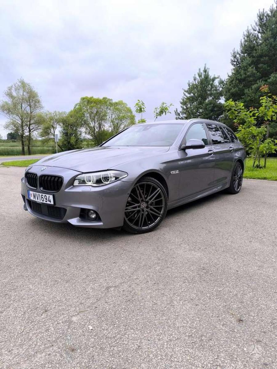 Grey BMW 520 2014 in Birzai, with an engine capacity of 2.00 L and mileage of 296 thousand km for 13300 €, photo 4 on AUTOMOTO.COM.LV