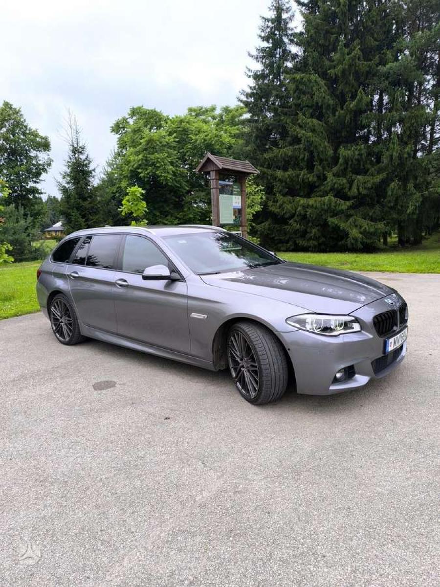 Grey BMW 520 2014 in Birzai, with an engine capacity of 2.00 L and mileage of 296 thousand km for 13300 €, photo 5 on AUTOMOTO.COM.LV