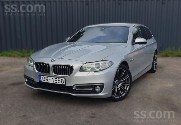 Grey BMW 520 2014 in Riga, with an engine capacity of 2.00 L and mileage of 293 thousand km for 10450 €, photo 1 on AUTOMOTO.COM.LV