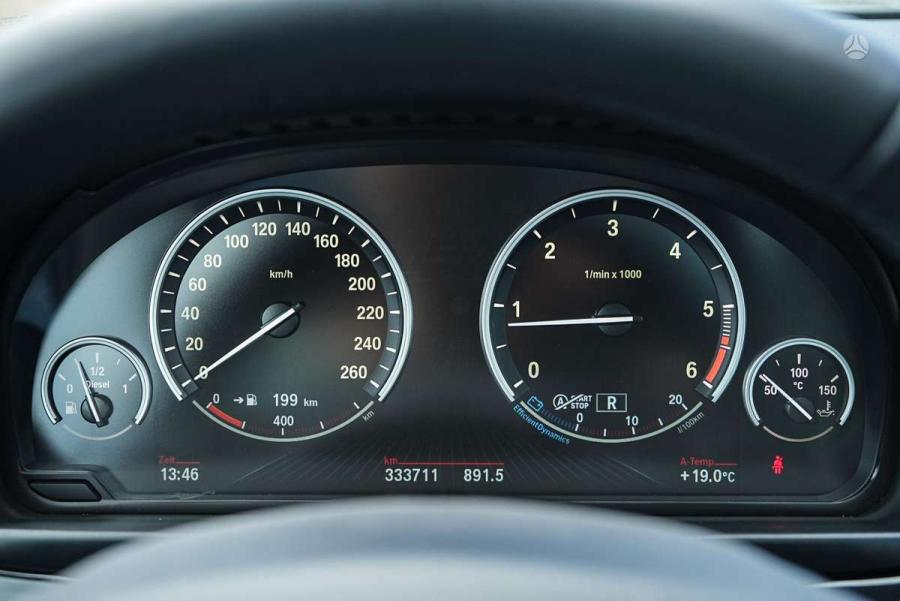Grey BMW 520 2014 in Marijampole, with an engine capacity of 2.00 L and mileage of 334 thousand km for 10250 €, photo 24 on AUTOMOTO.COM.LV