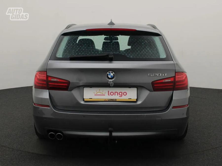 Grey BMW 520 2015 in Vilnius, with an engine capacity of 2.00 L and mileage of 209 thousand km for 12599 €, photo 6 on AUTOMOTO.COM.LV