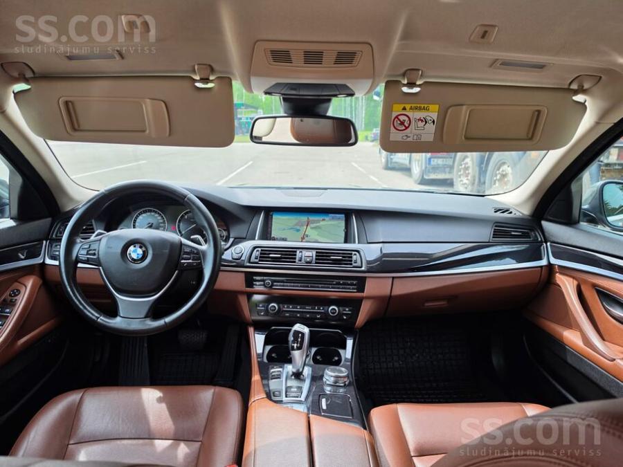 Grey BMW 520 2015 in Riga, with an engine capacity of 2.00 L and mileage of 276 thousand km for 10700 €, photo 12 on AUTOMOTO.COM.LV