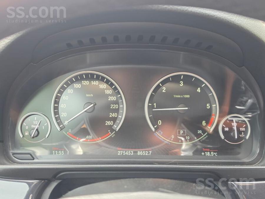 Grey BMW 520 2015 in Riga, with an engine capacity of 2.00 L and mileage of 276 thousand km for 10700 €, photo 14 on AUTOMOTO.COM.LV