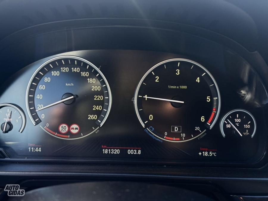 Grey BMW 520 2015 in Vilnius, with an engine capacity of 2.00 L and mileage of 182 thousand km for 9800 €, photo 20 on AUTOMOTO.COM.LV