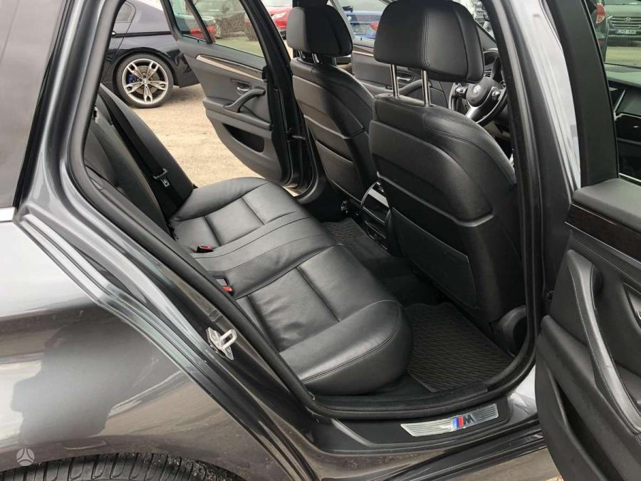 Grey BMW 520 2015 in Utena, with an engine capacity of 2.00 L and mileage of 247 thousand km for 13400 €, photo 14 on AUTOMOTO.COM.LV