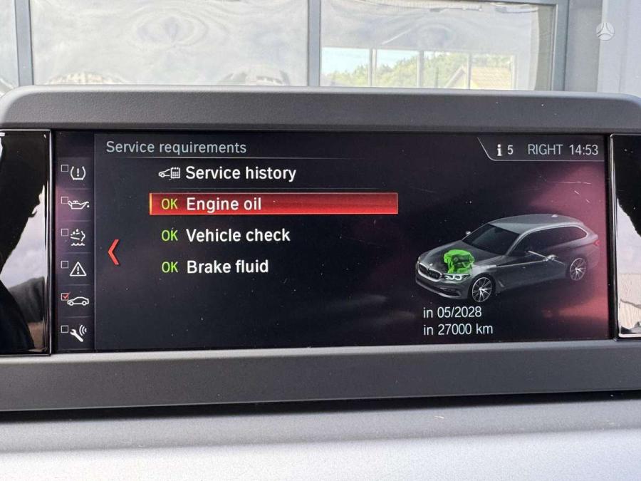 Grey BMW 520 2018 in Jonava, with an engine capacity of 2.00 L and mileage of 299 thousand km for 12799 €, photo 55 on AUTOMOTO.COM.LV