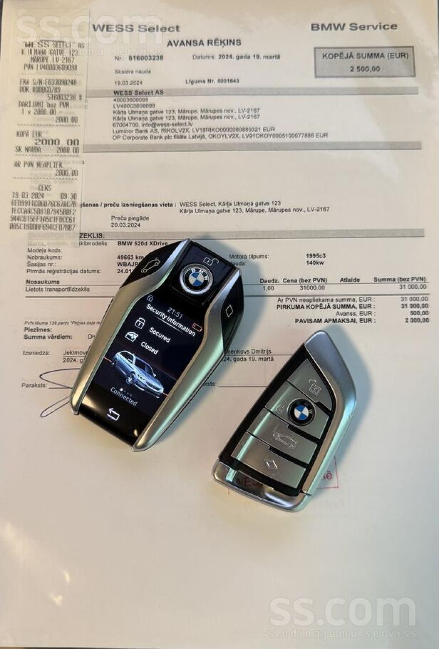 Grey BMW 520 2019 in Riga, with an engine capacity of 2.00 L and mileage of 109 thousand km for 21500 €, photo 15 on AUTOMOTO.COM.LV