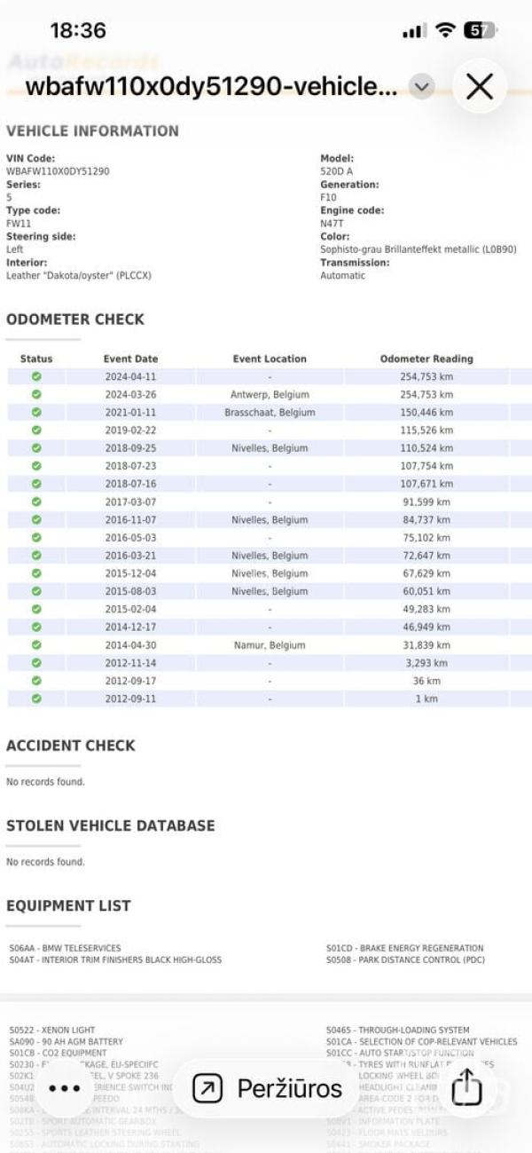 BMW 520 2012 Marijampole, ar dzinēja tilpumu 2.00 L un nobraukumu 294 tūkst. km par 5950 €, foto 9 vietnē AUTOMOTO.COM.LV