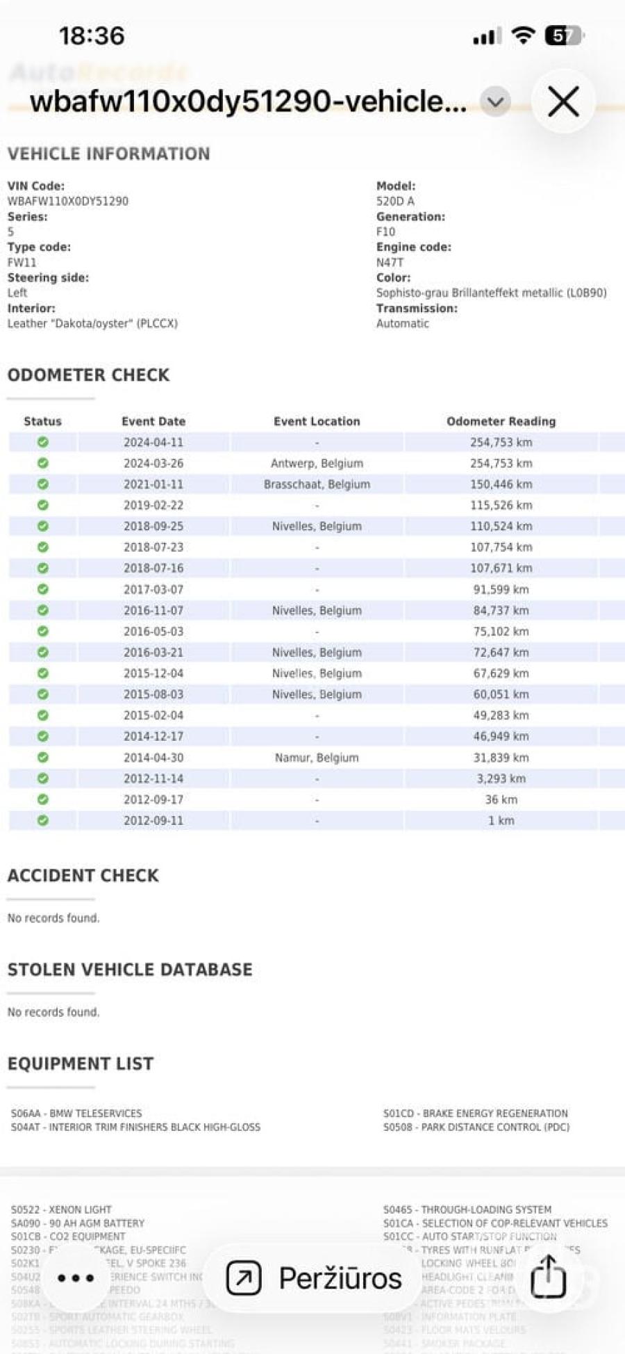 BMW 520 2012 in Marijampole, with an engine capacity of 2.00 L and mileage of 294 thousand km for 5950 €, photo 9 on AUTOMOTO.COM.LV