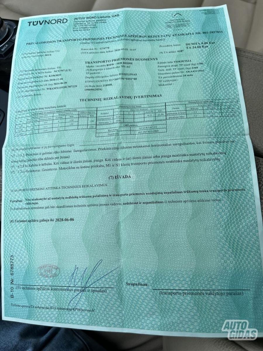 БМВ 520 2011 в Вильнюс, объемом двигателя 2.00 л и пробегом 222 тыс. км за 8500 €, фото 12 на AUTOMOTO.COM.LV