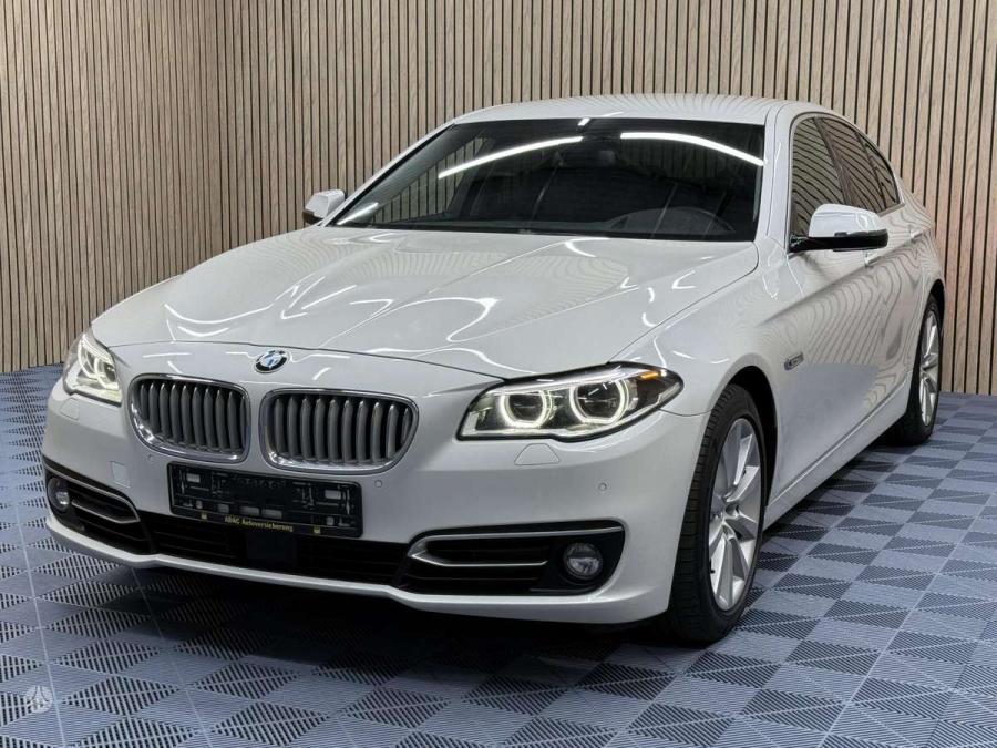 White BMW 520 2014 in Marijampole, with an engine capacity of 2.00 L and mileage of 208 thousand km for 13750 €, photo 5 on AUTOMOTO.COM.LV