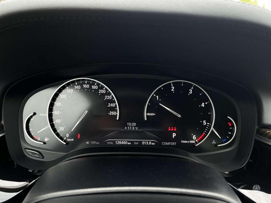 White BMW 520 2018 in Kursenai, with an engine capacity of 2.00 L and mileage of 120 thousand km for 18100 €, photo 15 on AUTOMOTO.COM.LV