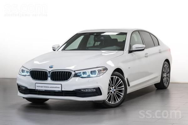 White BMW 520 2018 in Riga, with an engine capacity of 2.00 L and mileage of 87 thousand km for 23500 €, photo 1 on AUTOMOTO.COM.LV