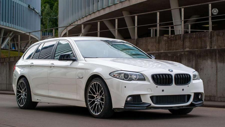 White BMW 520 2012 in Vilnius, with an engine capacity of 2.00 L and mileage of 429 thousand km for 7200 €, photo 5 on AUTOMOTO.COM.LV
