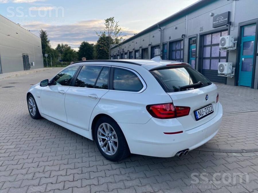 White BMW 520 2013 in Riga, with an engine capacity of 2.00 L and mileage of 337 thousand km for 8400 €, photo 6 on AUTOMOTO.COM.LV