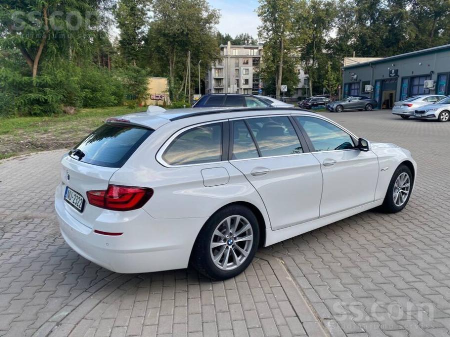 White BMW 520 2013 in Riga, with an engine capacity of 2.00 L and mileage of 337 thousand km for 8400 €, photo 10 on AUTOMOTO.COM.LV