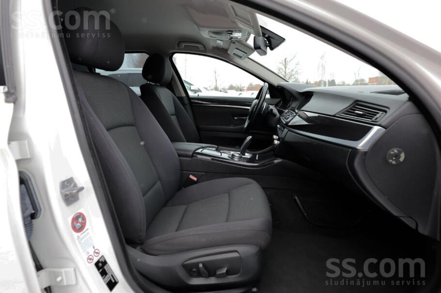 White BMW 520 2014 in Jelgava, with an engine capacity of 2.00 L and mileage of 0 thousand km for 9750 €, photo 12 on AUTOMOTO.COM.LV