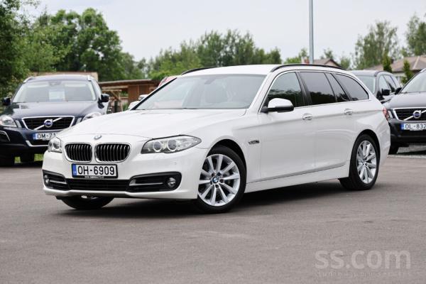 White BMW 520 2014 in Jelgava, with an engine capacity of 2.00 L and mileage of 0 thousand km for 9750 €, photo 1 on AUTOMOTO.COM.LV
