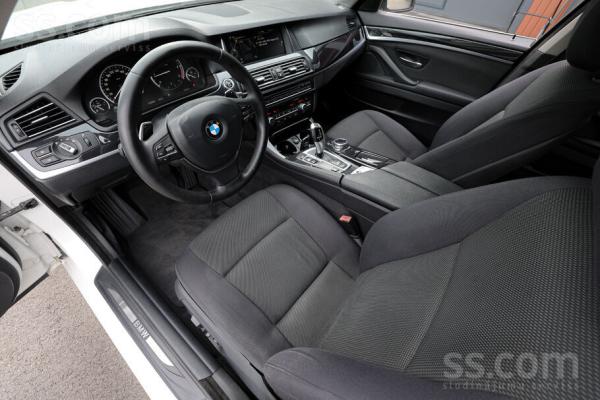 White BMW 520 2014 in Jelgava, with an engine capacity of 2.00 L and mileage of 0 thousand km for 9750 €, photo 8 on AUTOMOTO.COM.LV