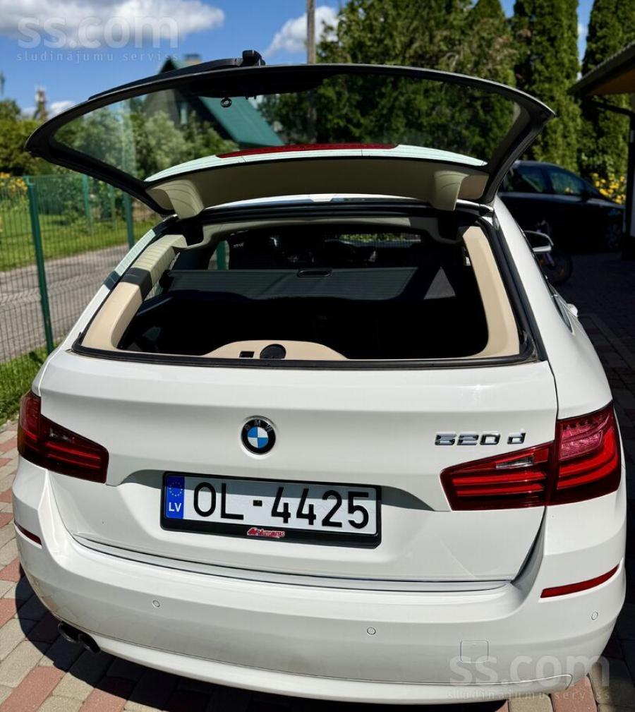White BMW 520 2014 in Ogre, with an engine capacity of 2.00 L and mileage of 265 thousand km for 9100 €, photo 7 on AUTOMOTO.COM.LV