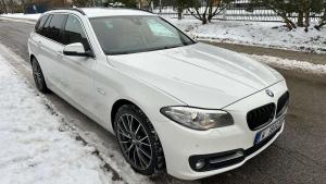 White BMW 520 2015 in Vilnius, with an engine capacity of 2.00 L and mileage of 277 thousand km for 11070 €, photo 4 on AUTOMOTO.COM.LV