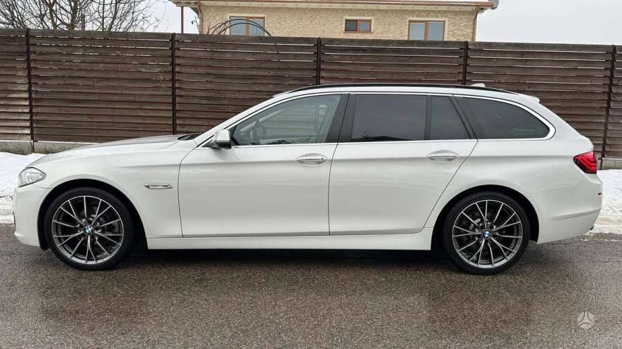 White BMW 520 2015 in Vilnius, with an engine capacity of 2.00 L and mileage of 277 thousand km for 11070 €, photo 9 on AUTOMOTO.COM.LV