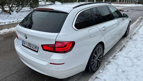 White BMW 520 2015 in Vilnius, with an engine capacity of 2.00 L and mileage of 277 thousand km for 11050 €, photo 6 on AUTOMOTO.COM.LV
