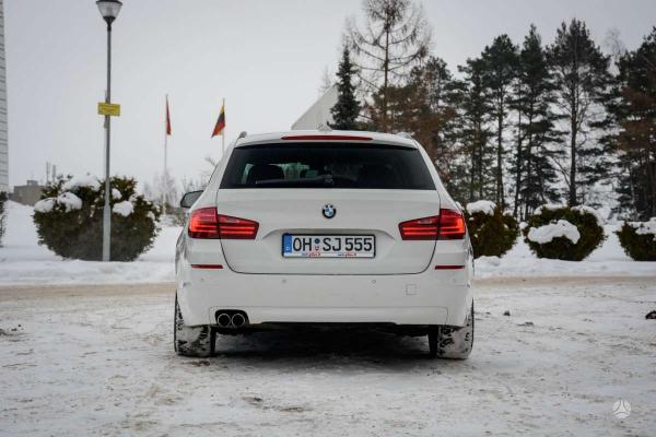 White BMW 520 2015 in Elektrenai, with an engine capacity of 2.00 L and mileage of 248 thousand km for 11450 €, photo 6 on AUTOMOTO.COM.LV