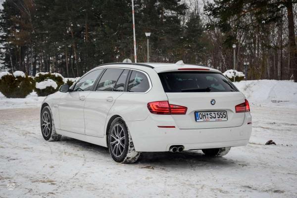 White BMW 520 2015 in Elektrenai, with an engine capacity of 2.00 L and mileage of 248 thousand km for 11450 €, photo 7 on AUTOMOTO.COM.LV