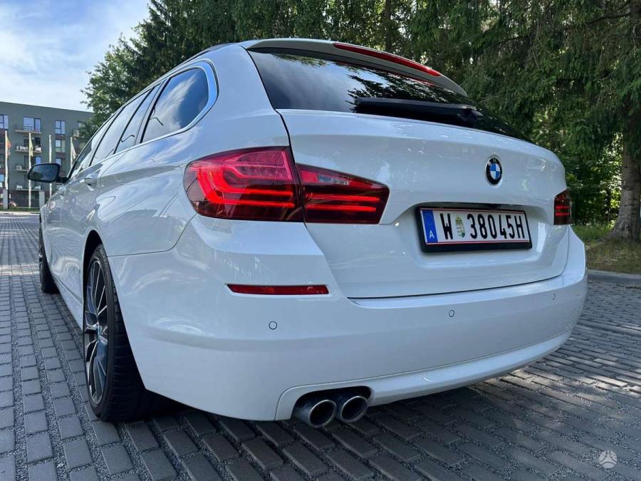 White BMW 520 2015 in Vilnius, with an engine capacity of 2.00 L and mileage of 278 thousand km for 9950 €, photo 6 on AUTOMOTO.COM.LV