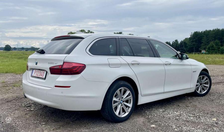 White BMW 520 2015 in Kaunas, with an engine capacity of 2.00 L and mileage of 350 thousand km for 5800 €, photo 9 on AUTOMOTO.COM.LV