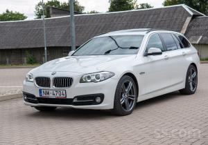 White BMW 520 2015 in Cesis, with an engine capacity of 2.00 L and mileage of 224 thousand km for 12250 €, photo 4 on AUTOMOTO.COM.LV