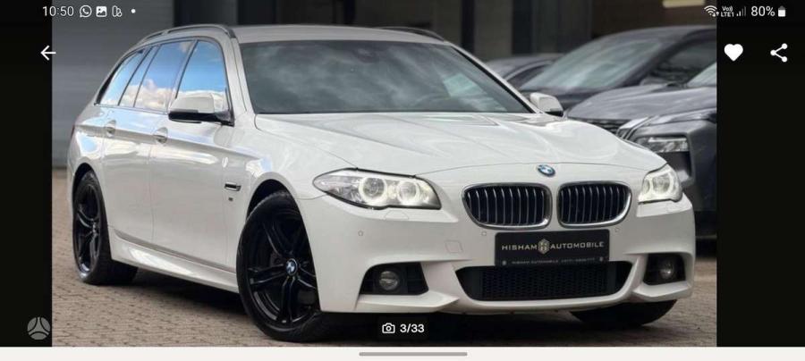 White BMW 520 2016 in Kedainiai, with an engine capacity of 2.00 L and mileage of 300 thousand km for 10899 €, photo 28 on AUTOMOTO.COM.LV