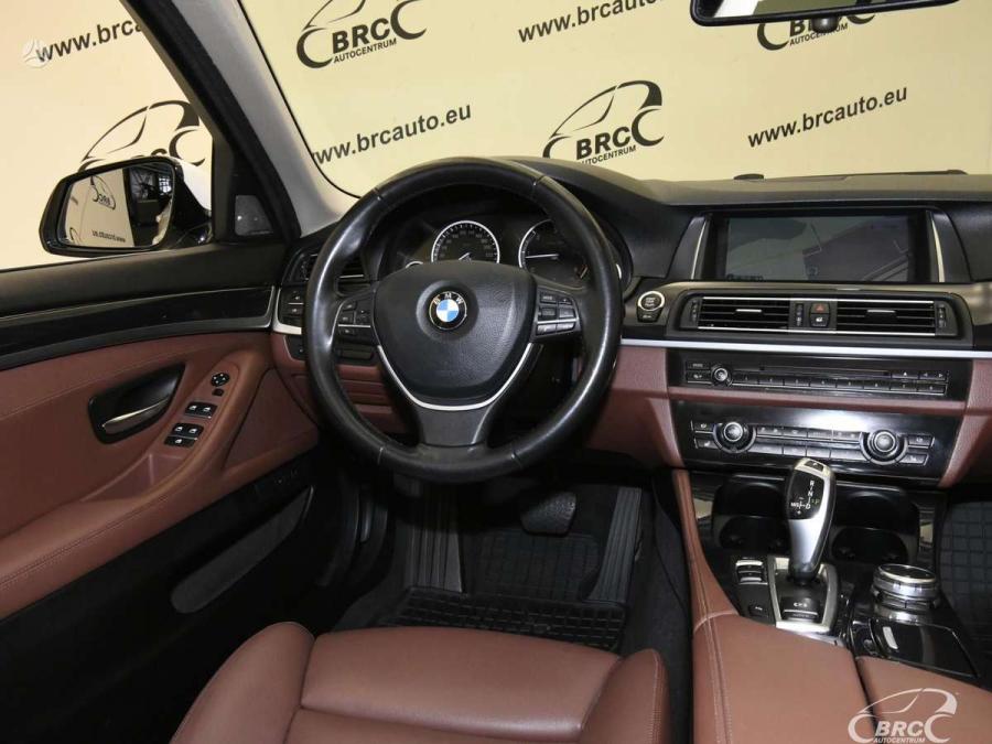 White BMW 520 2017 in Vilnius, with an engine capacity of 2.00 L and mileage of 300 thousand km for 14400 €, photo 16 on AUTOMOTO.COM.LV