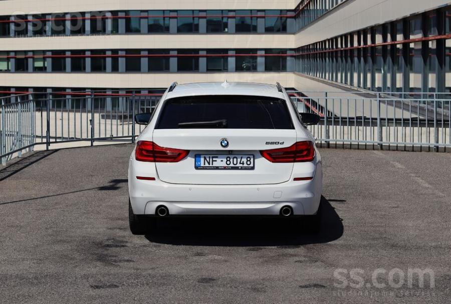 White BMW 520 2018 in Riga, with an engine capacity of 2.00 L and mileage of 278 thousand km for 14980 €, photo 6 on AUTOMOTO.COM.LV