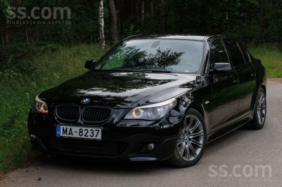 Black BMW 523 2008 in Riga, with an engine capacity of 2.50 L and mileage of 250 thousand km for 5500 €, photo 1 on AUTOMOTO.COM.LV