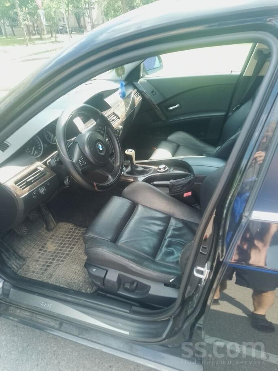 Black BMW 525 2004 in Daugavpils, with an engine capacity of 2.50 L and mileage of 370 thousand km for 4000 €, photo 5 on AUTOMOTO.COM.LV