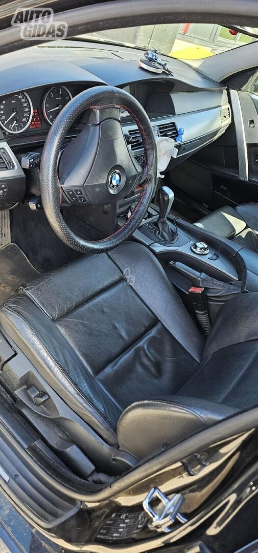 Black BMW 525 2005 in Vilnius, with an engine capacity of 2.50 L and mileage of 440 thousand km for 2800 €, photo 10 on AUTOMOTO.COM.LV