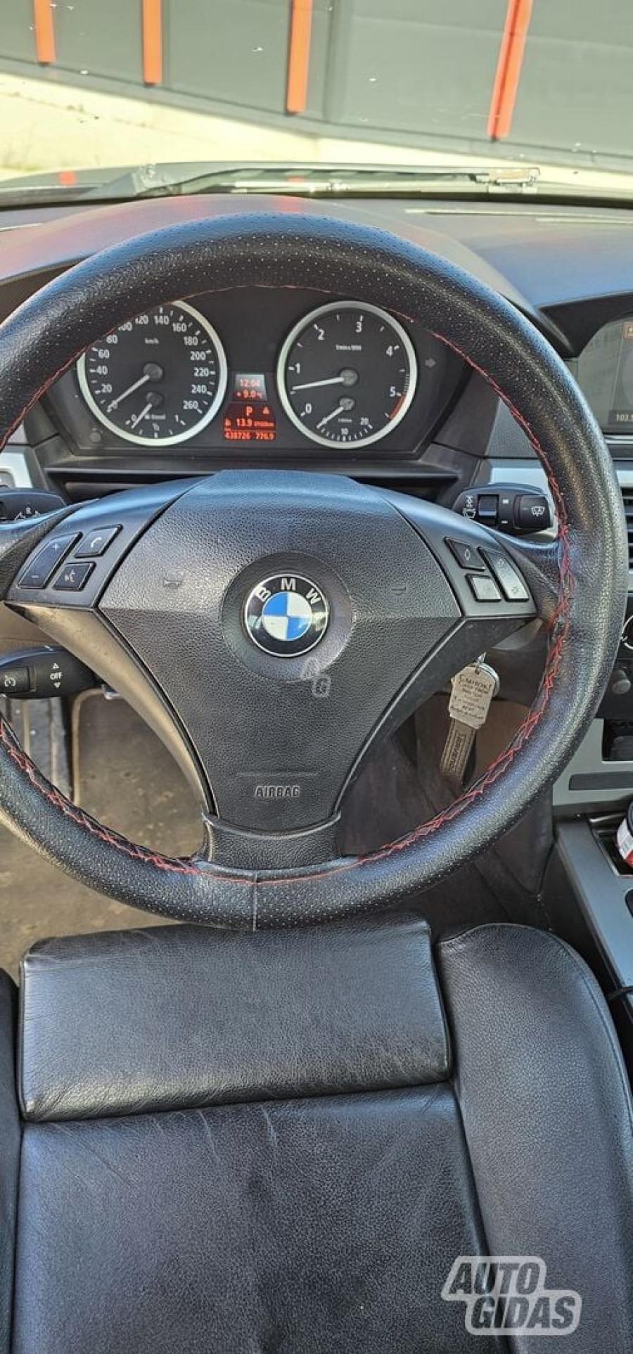 Black BMW 525 2005 in Vilnius, with an engine capacity of 2.50 L and mileage of 440 thousand km for 2800 €, photo 11 on AUTOMOTO.COM.LV