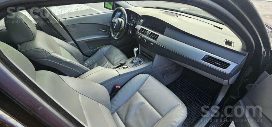 Black BMW 525 2005 in Rezekne, with an engine capacity of 2.50 L and mileage of 376 thousand km for 3090 €, photo 15 on AUTOMOTO.COM.LV