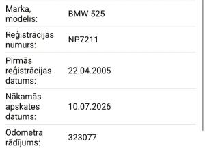Black BMW 525 2005 in Riga, with an engine capacity of 2.50 L and mileage of 323 thousand km for 4990 €, photo 29 on AUTOMOTO.COM.LV