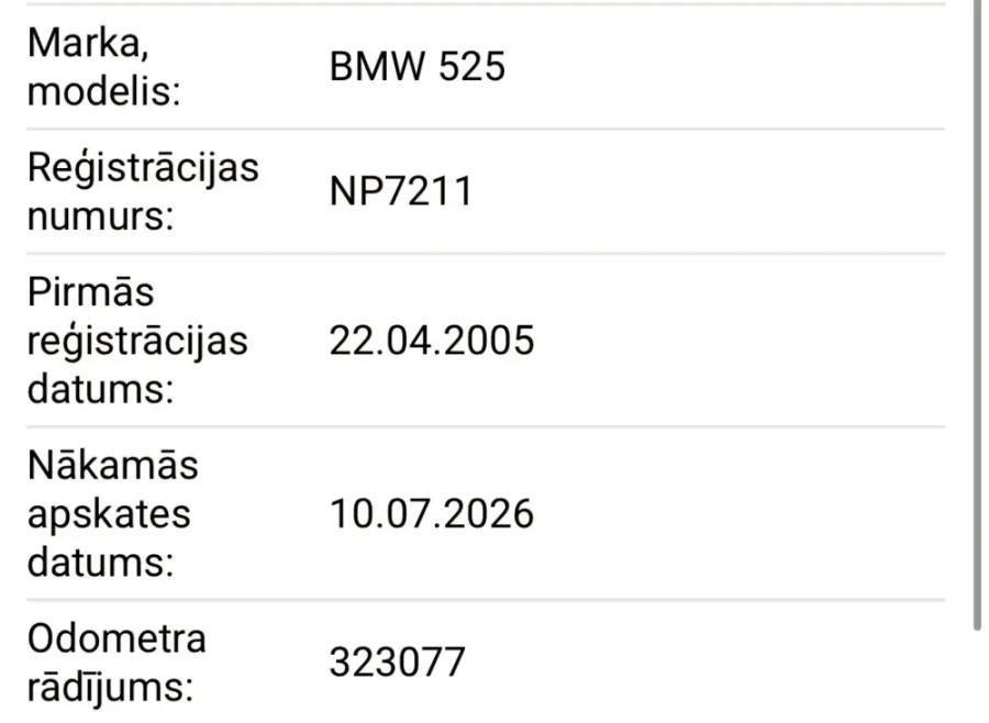 Black BMW 525 2005 in Riga, with an engine capacity of 2.50 L and mileage of 323 thousand km for 4990 €, photo 29 on AUTOMOTO.COM.LV