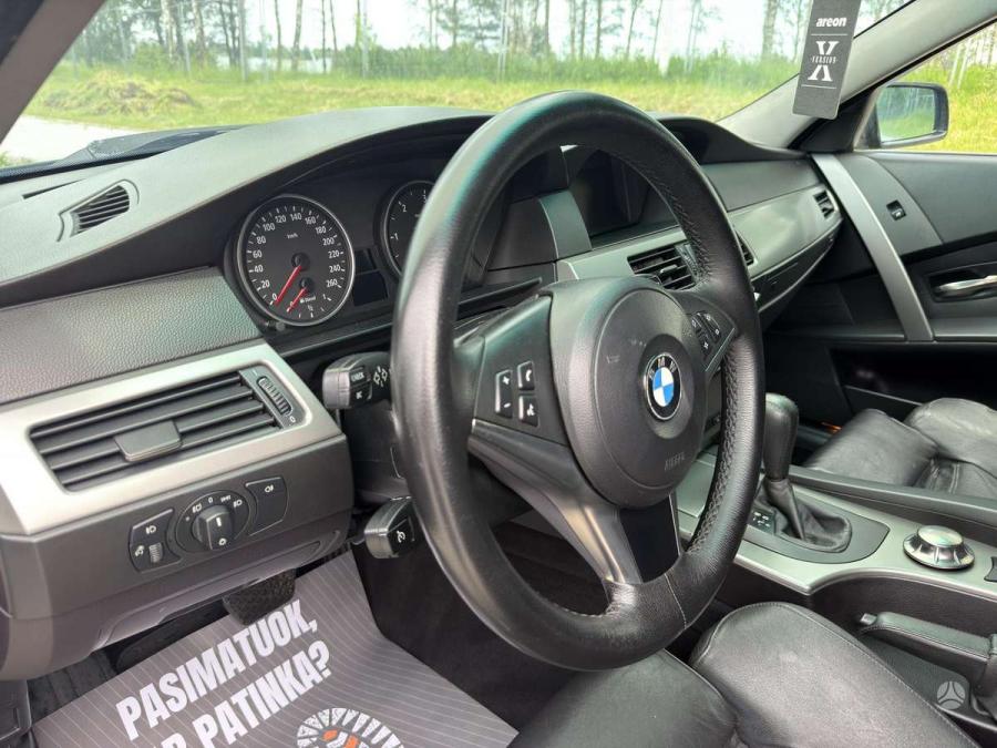 Black BMW 525 2005 in Vilnius, with an engine capacity of 2.50 L and mileage of 349 thousand km for 4200 €, photo 21 on AUTOMOTO.COM.LV