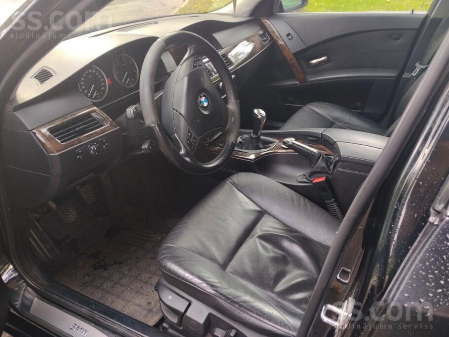 Black BMW 525 2005 in Riga, with an engine capacity of 2.50 L and mileage of 416 thousand km for 3490 €, photo 9 on AUTOMOTO.COM.LV