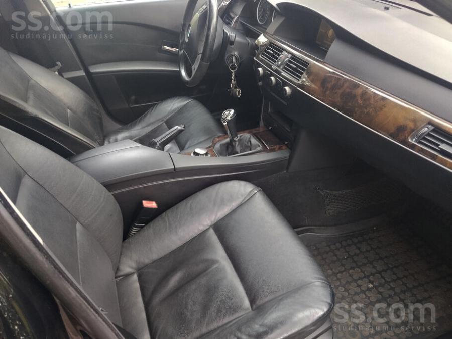 Black BMW 525 2005 in Riga, with an engine capacity of 2.50 L and mileage of 416 thousand km for 3490 €, photo 12 on AUTOMOTO.COM.LV