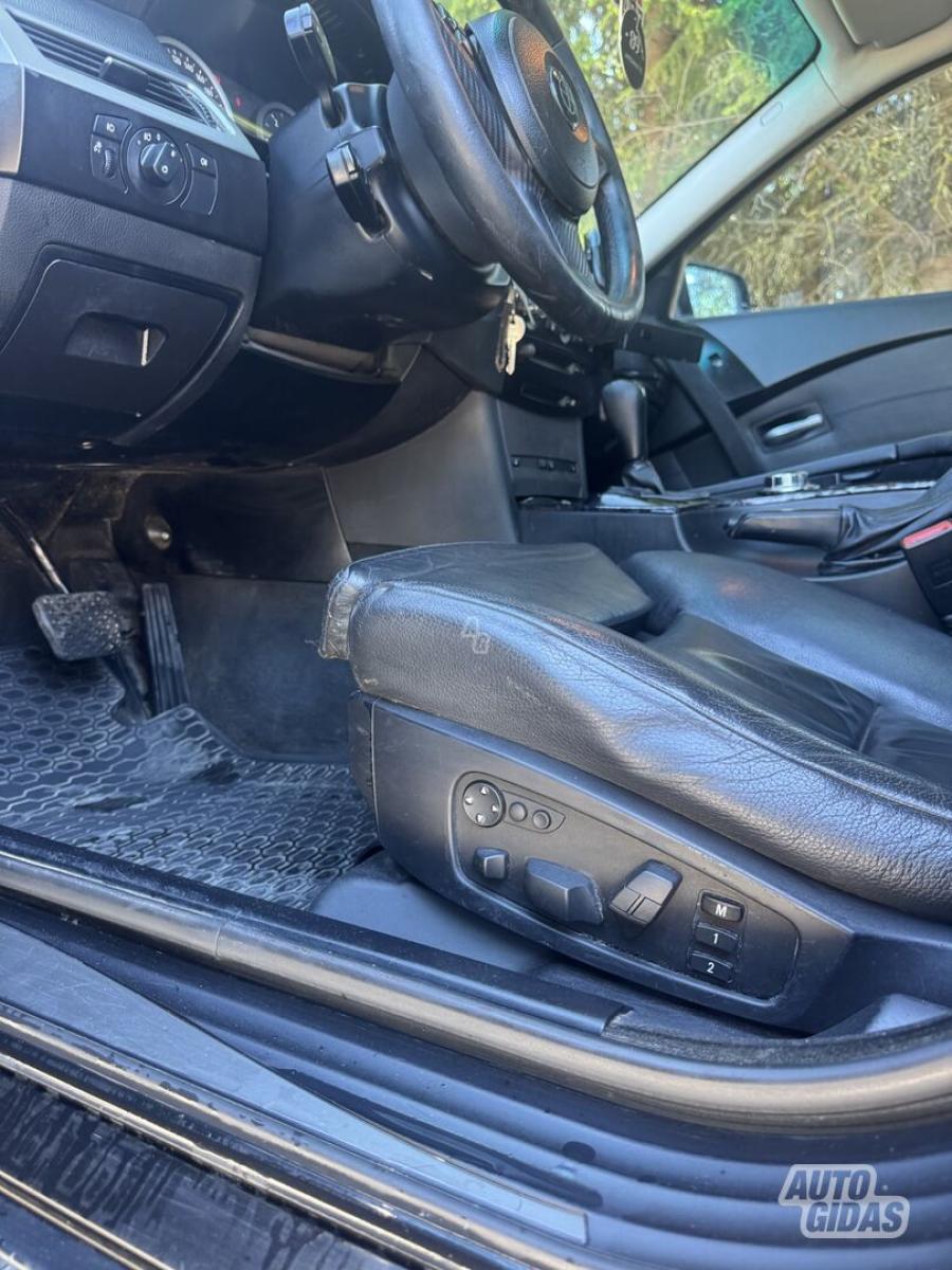Black BMW 525 2006 in Telschi, with an engine capacity of 2.50 L and mileage of 450 thousand km for 3400 €, photo 10 on AUTOMOTO.COM.LV